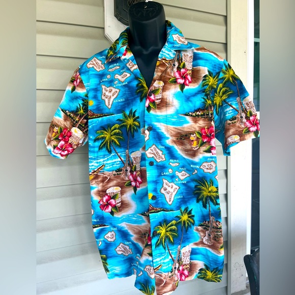 RJC | Shirts | Vintage Rjc Hawaiian Men Casual Shirt Sz Large Made In ...
